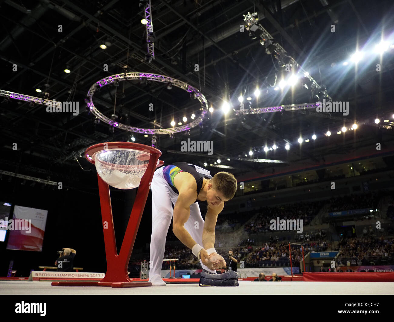 Sam Oldham in action at the 2017 British Gymnastics Championships. In ...