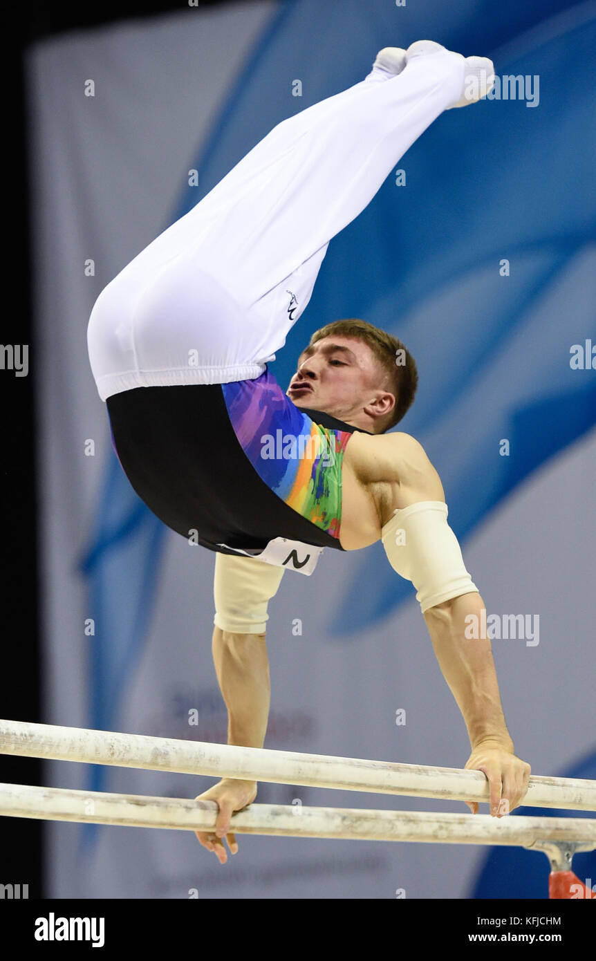 Sam Oldham in action at the 2017 British Gymnastics Championships. In ...
