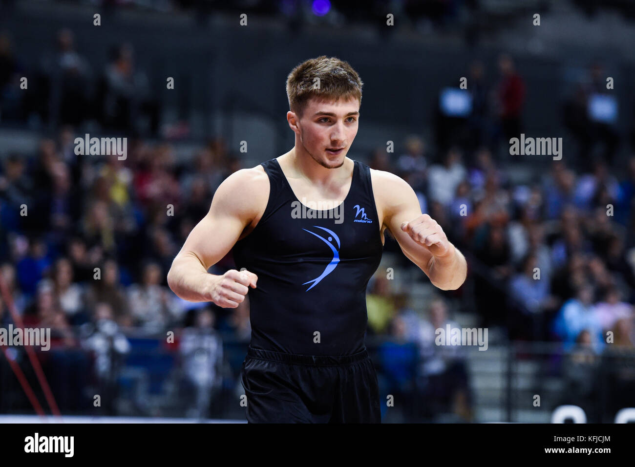Sam Oldham in action at the 2017 British Gymnastics Championships. In ...