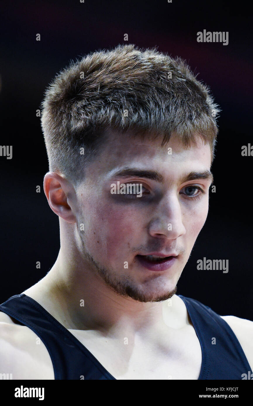 Sam Oldham in action at the 2017 British Gymnastics Championships. In ...