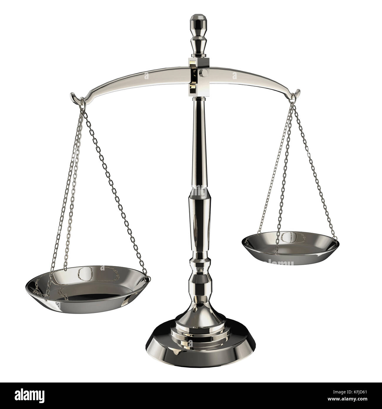 Silver scales of justice isolated on white background Stock Photo - Alamy