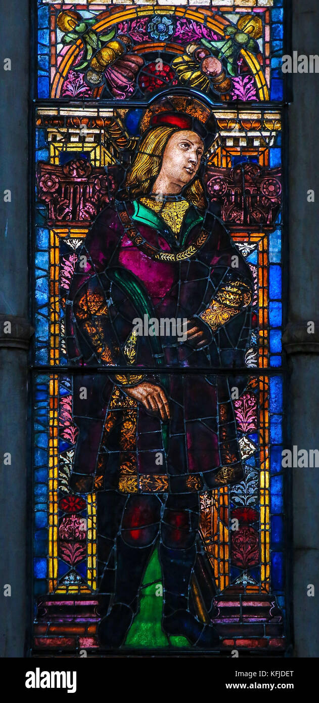 Sixteenth Century Stained Glass Window in the Basilica of San Petronio ...