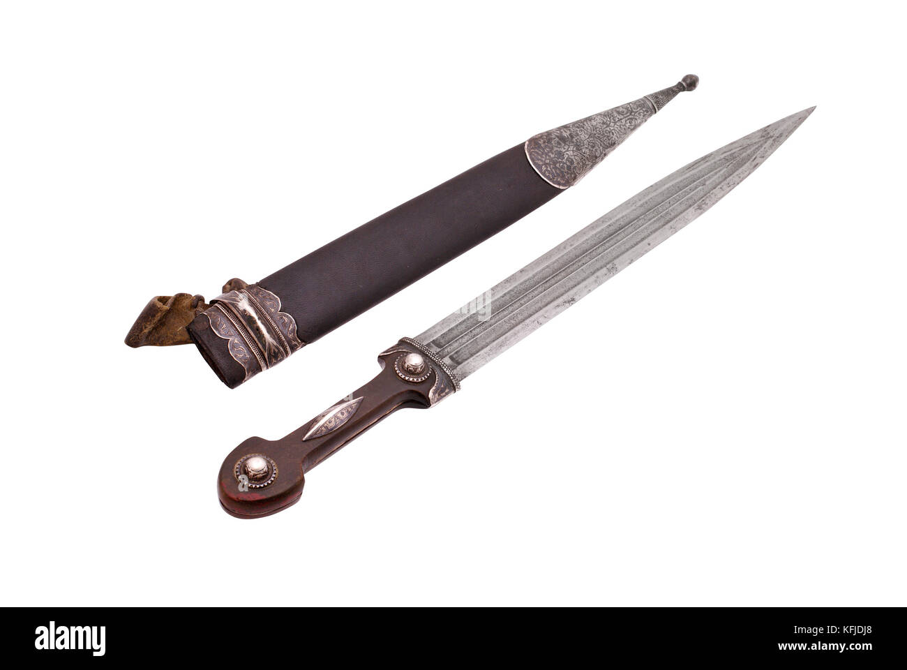 Caucasian (Dagestan) dagger with beautiful grip, blade from Damascus ...