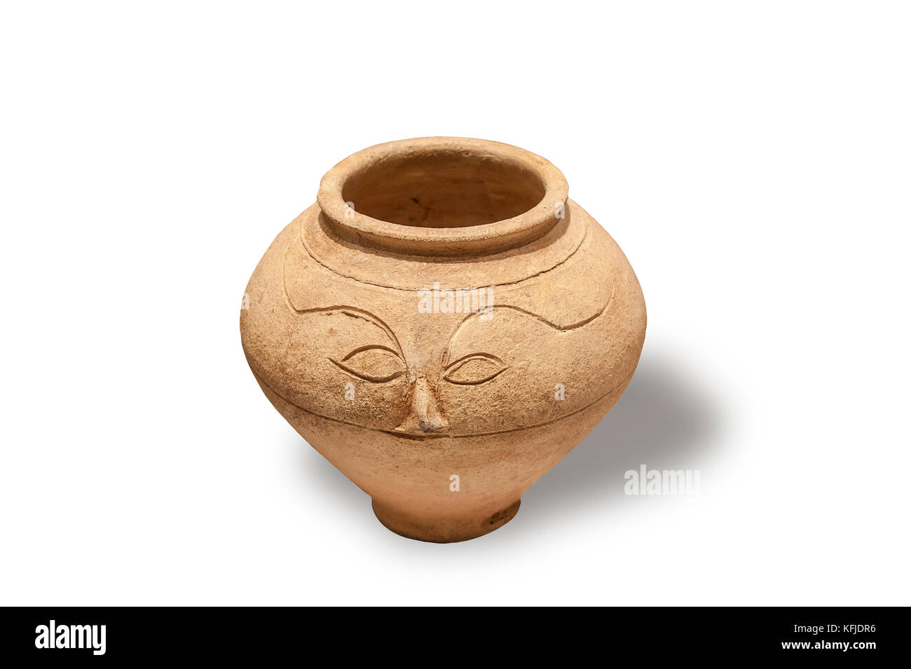 Clay pot for supplies and the ashes of the dead. Germany. Depicted ...