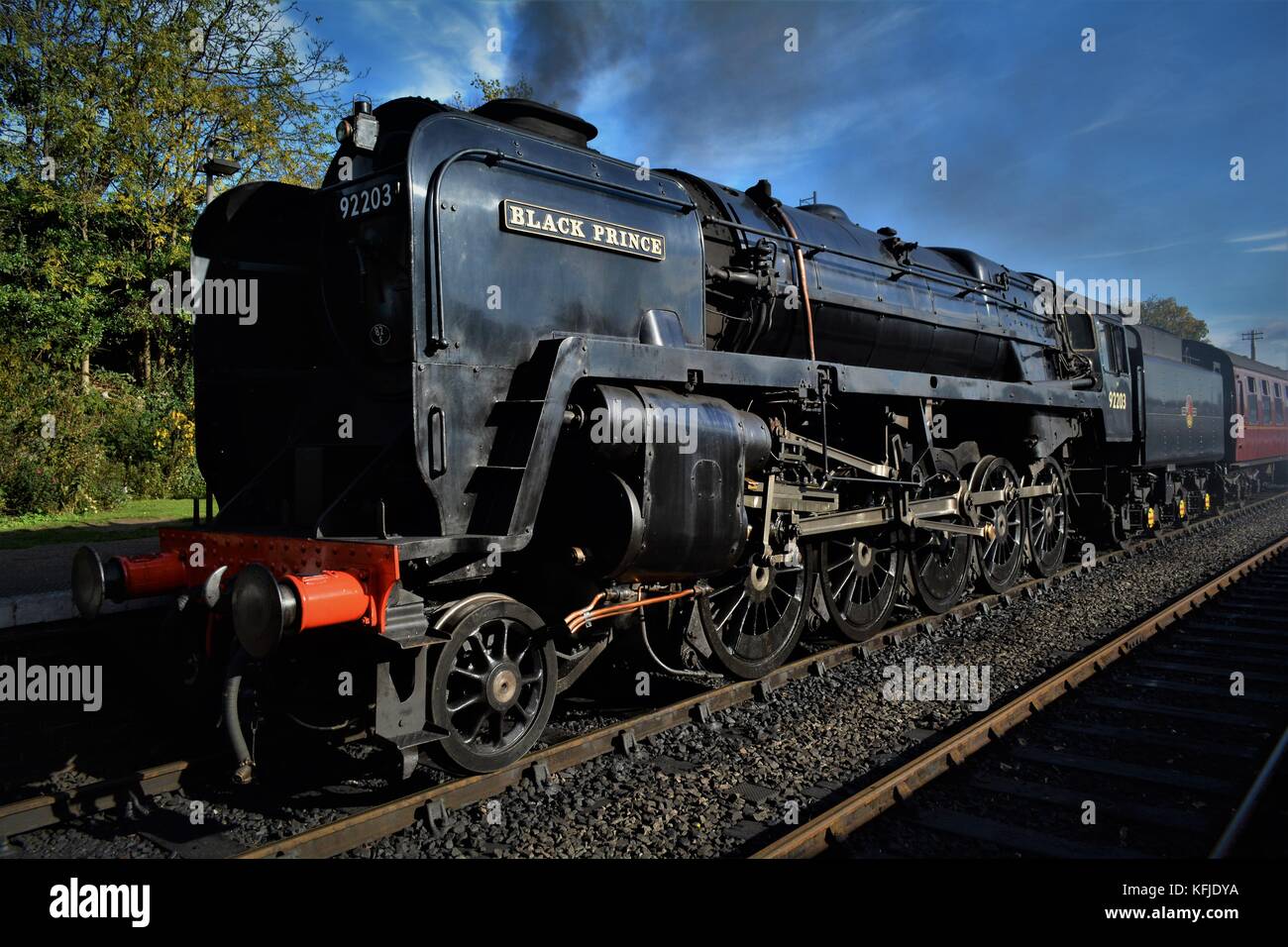 92203 Black prince 9F steam locomotive at Sheringham station Stock ...