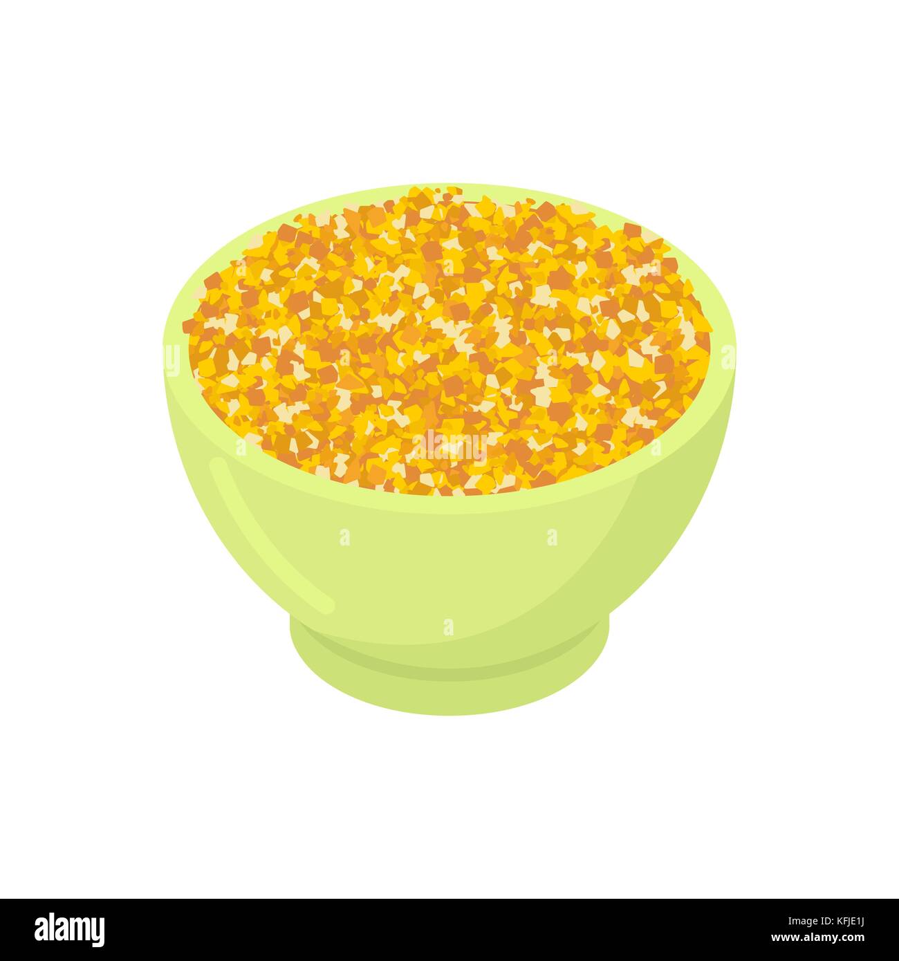 Bowl of corn gruel isolated. Healthy food for breakfast. Vector ...