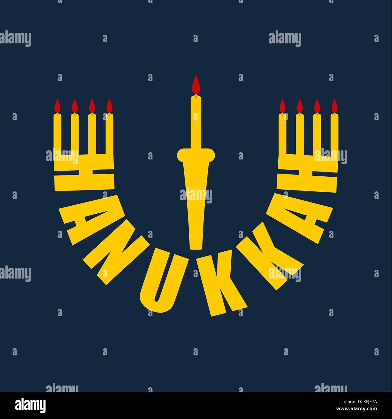 Hanukkah logo. Menorah symbol. Jewish religious holiday. Vector ...