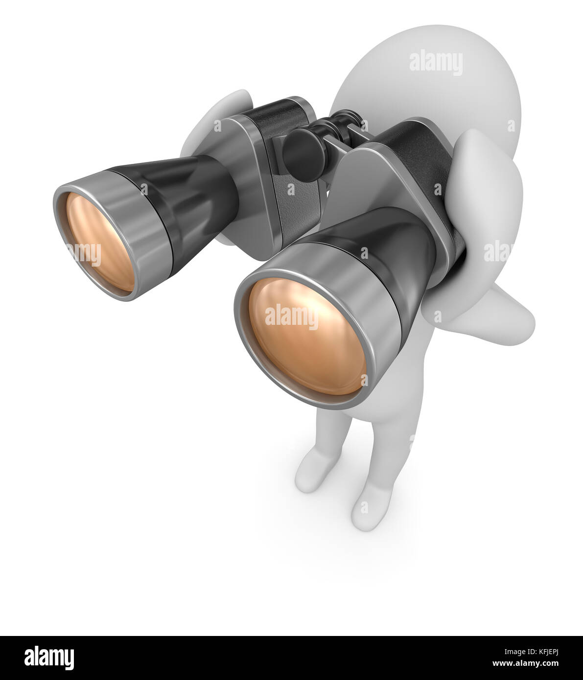 Binoculars and man , computer generated image. 3d render Stock Photo ...
