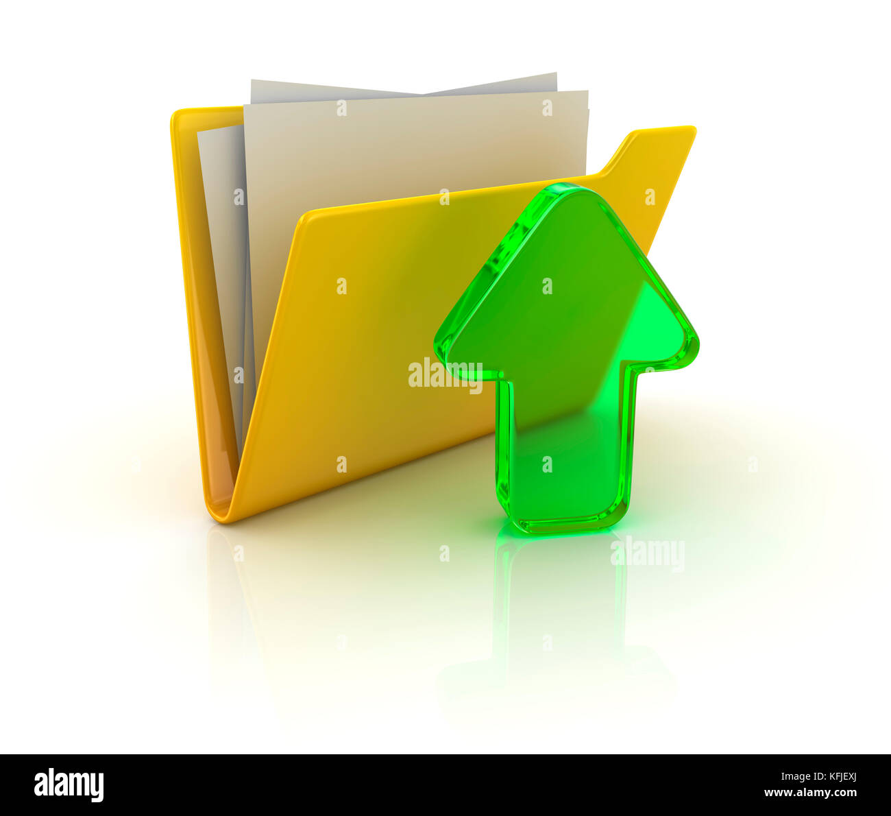 Yellow folder , computer generated image. 3d render Stock Photo - Alamy