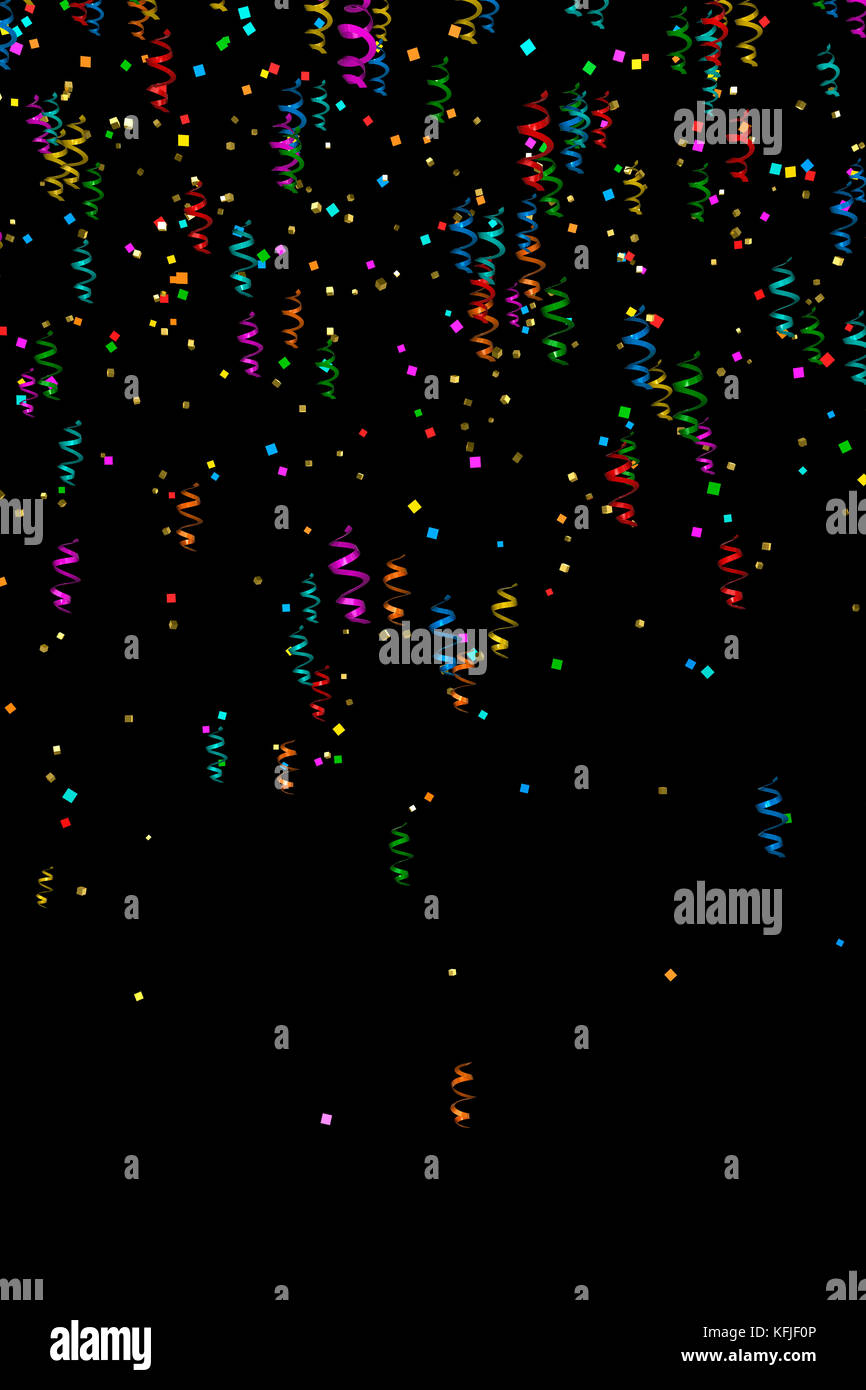 3d render falling confetti on hi-res stock photography and images - Alamy