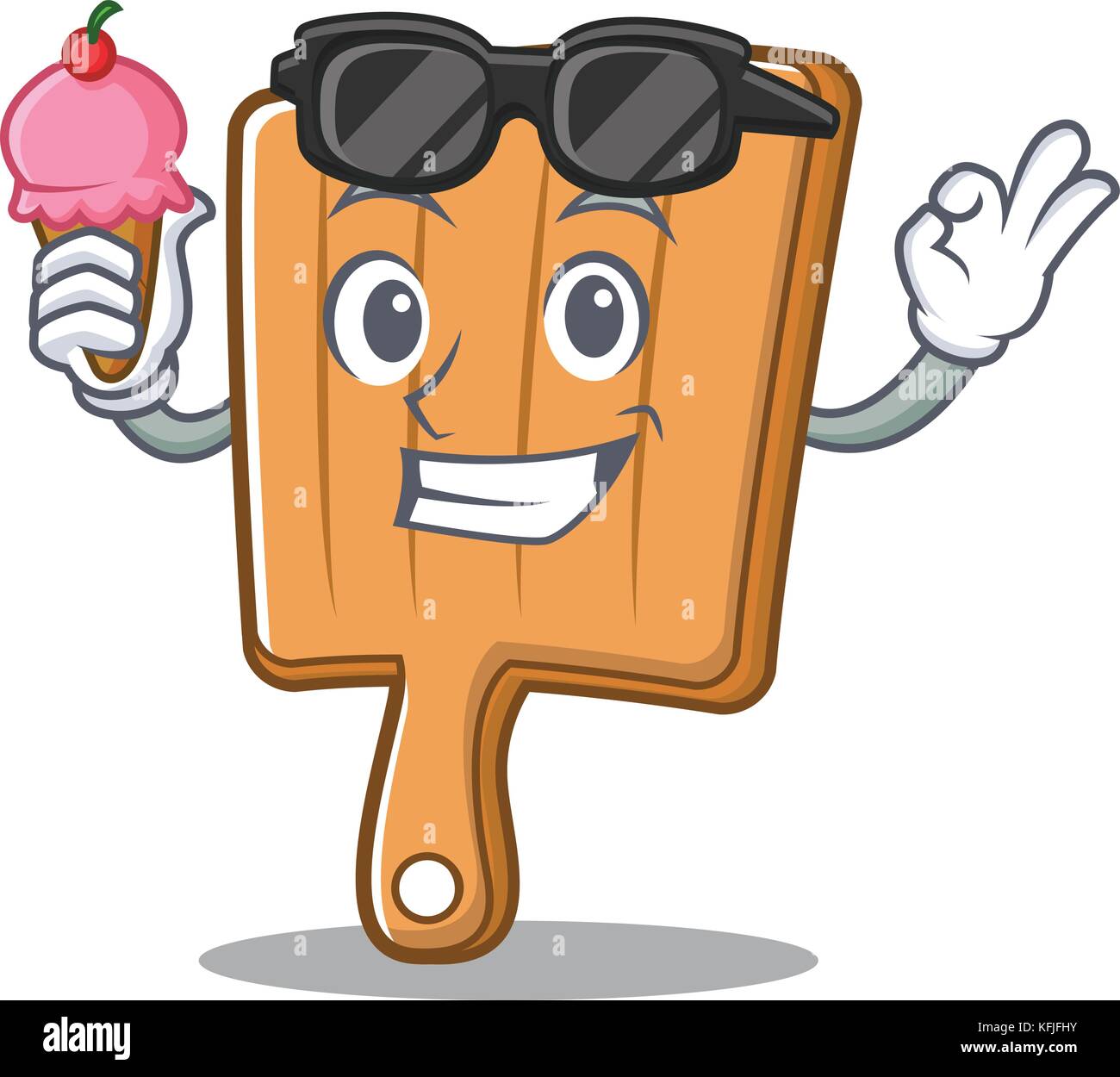 With ice cream kitchen board character cartoon Stock Vector Image & Art ...