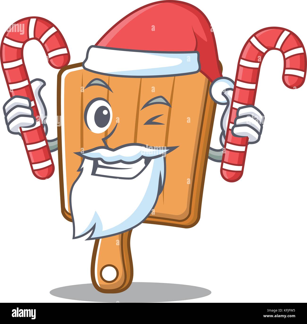 Santa with candy kitchen board character cartoon Stock Vector Image ...