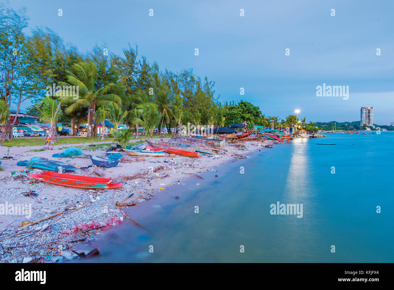 Siracha beach evening view in Chonburi Thailand Stock Photo: 164520780 ...