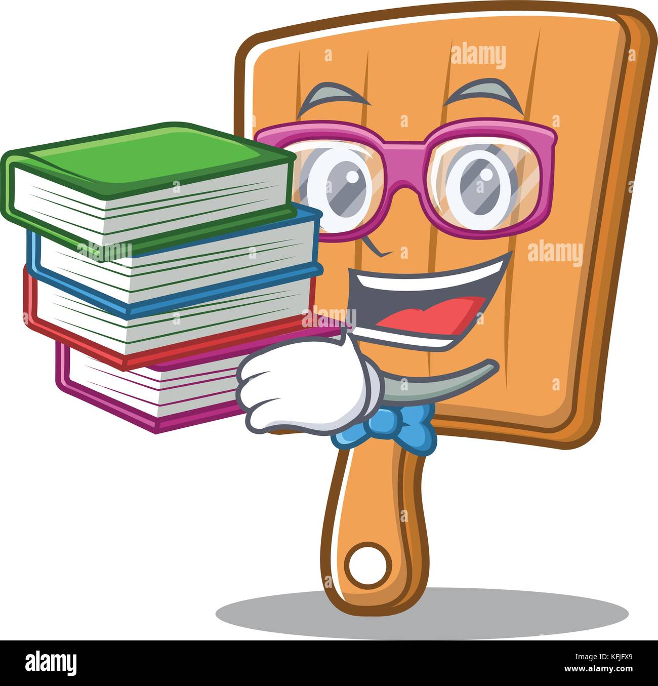Student with book kitchen board character cartoon Stock Vector Image ...
