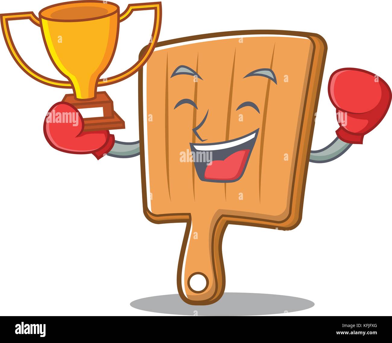 Boxing winner kitchen board character cartoon Stock Vector Image & Art ...
