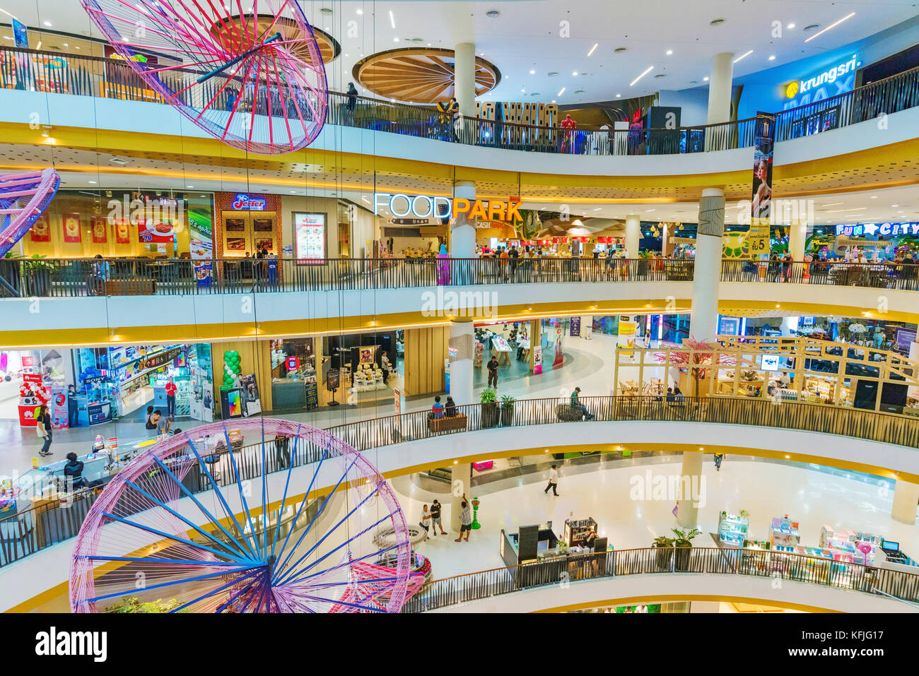 CHIANG MAI, THAILAND - JULY 26: This is an interior view of Central festival shopping mall on ...