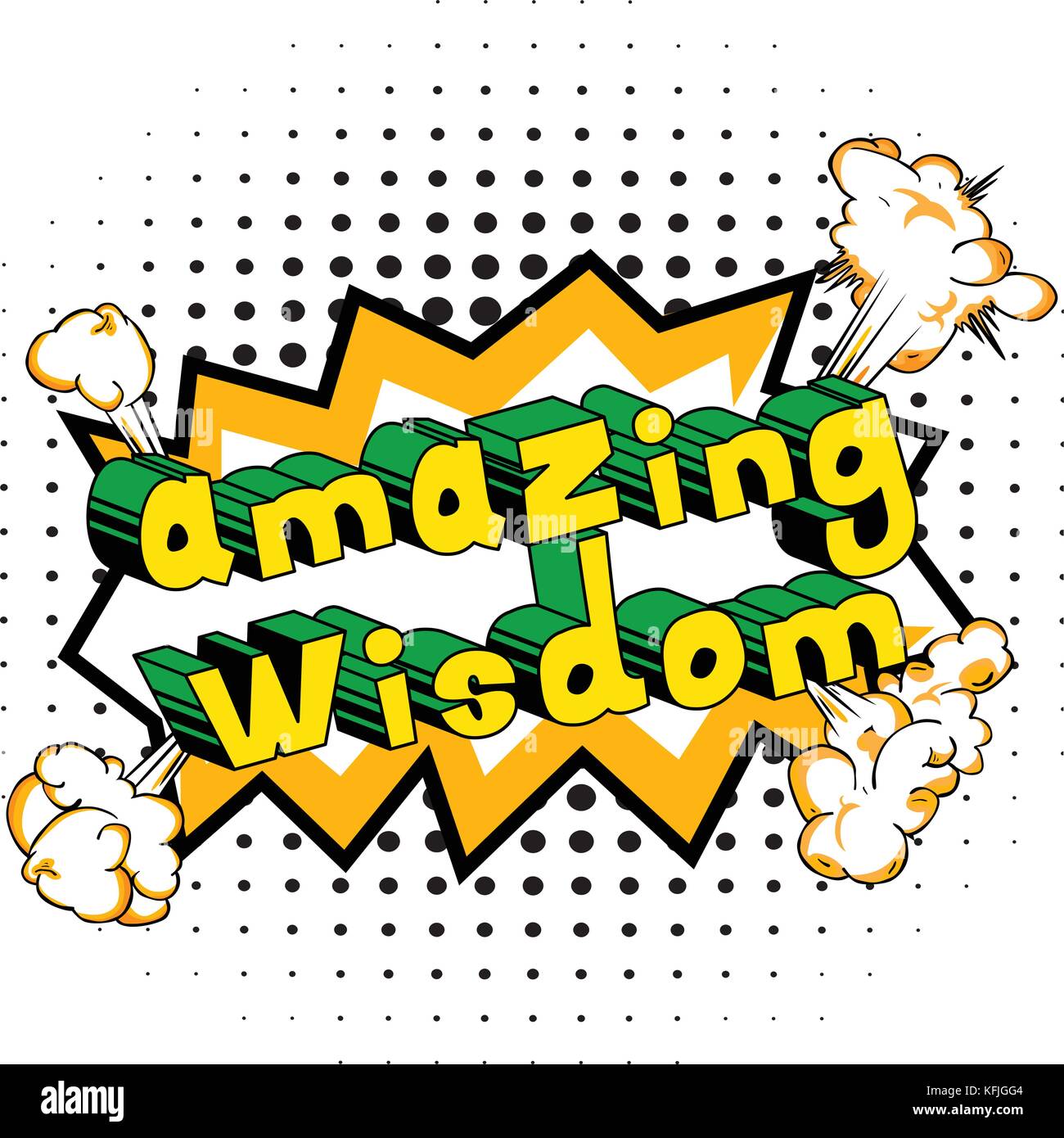 Amazing Wisdom - Comic book style word on abstract background Stock ...