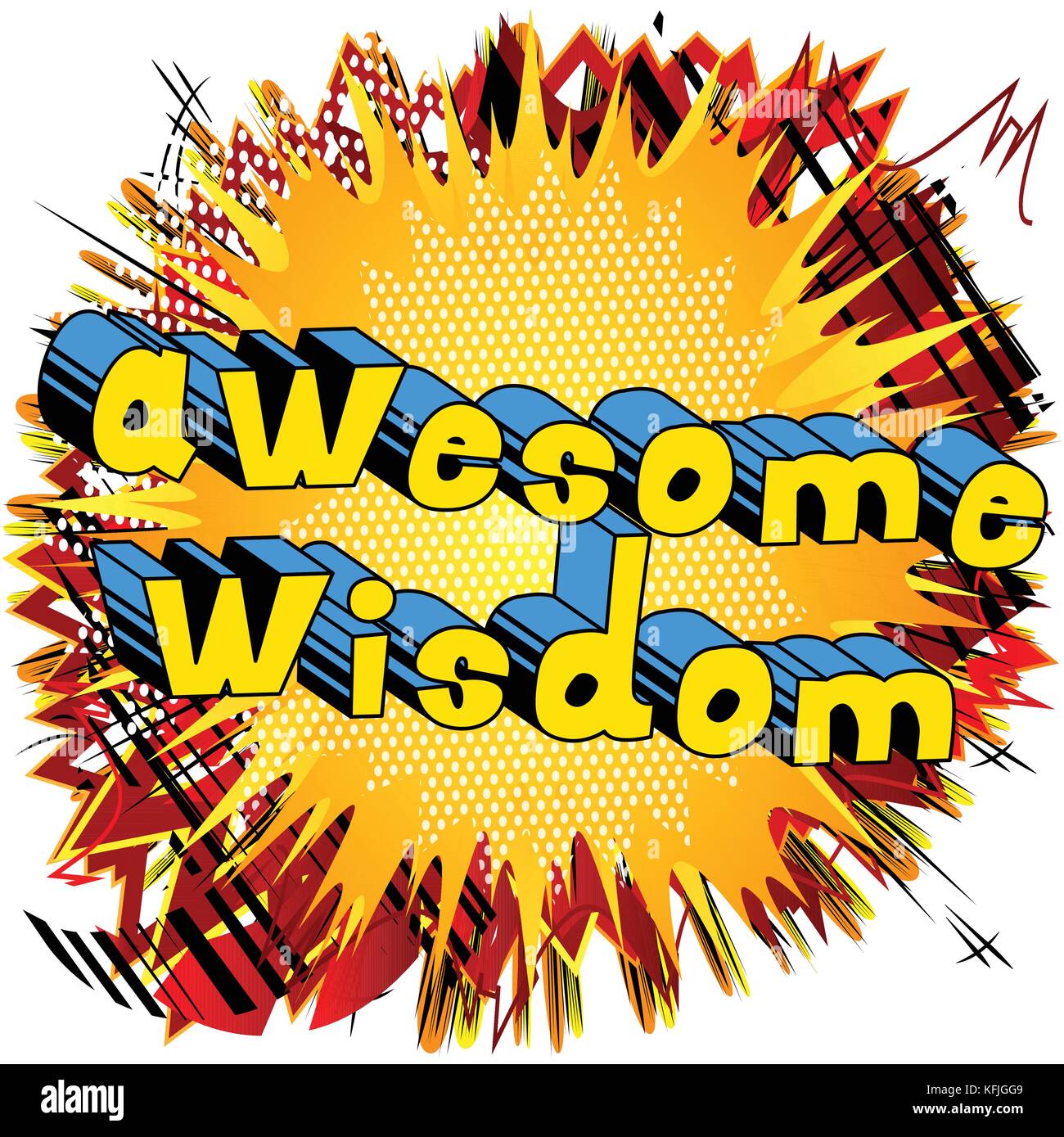 Awesome Wisdom - Comic book style word on abstract background Stock ...