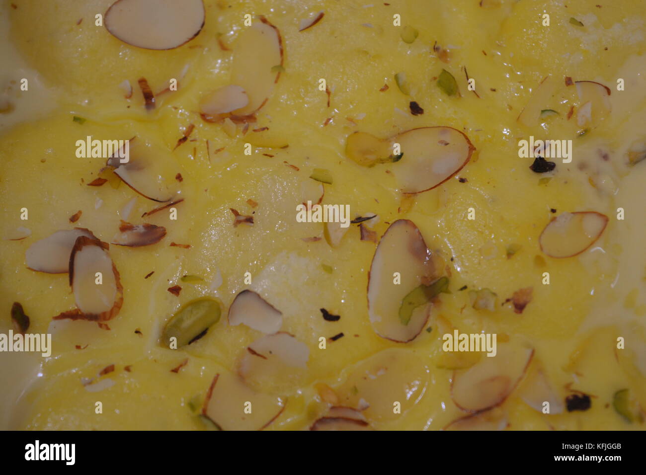 Indian sweets Kesar Ras malai Stock Photo - Alamy