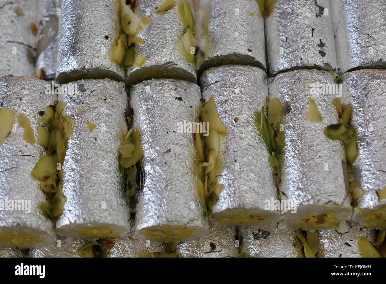 Indian sweets Round Barfi Stock Photo - Alamy
