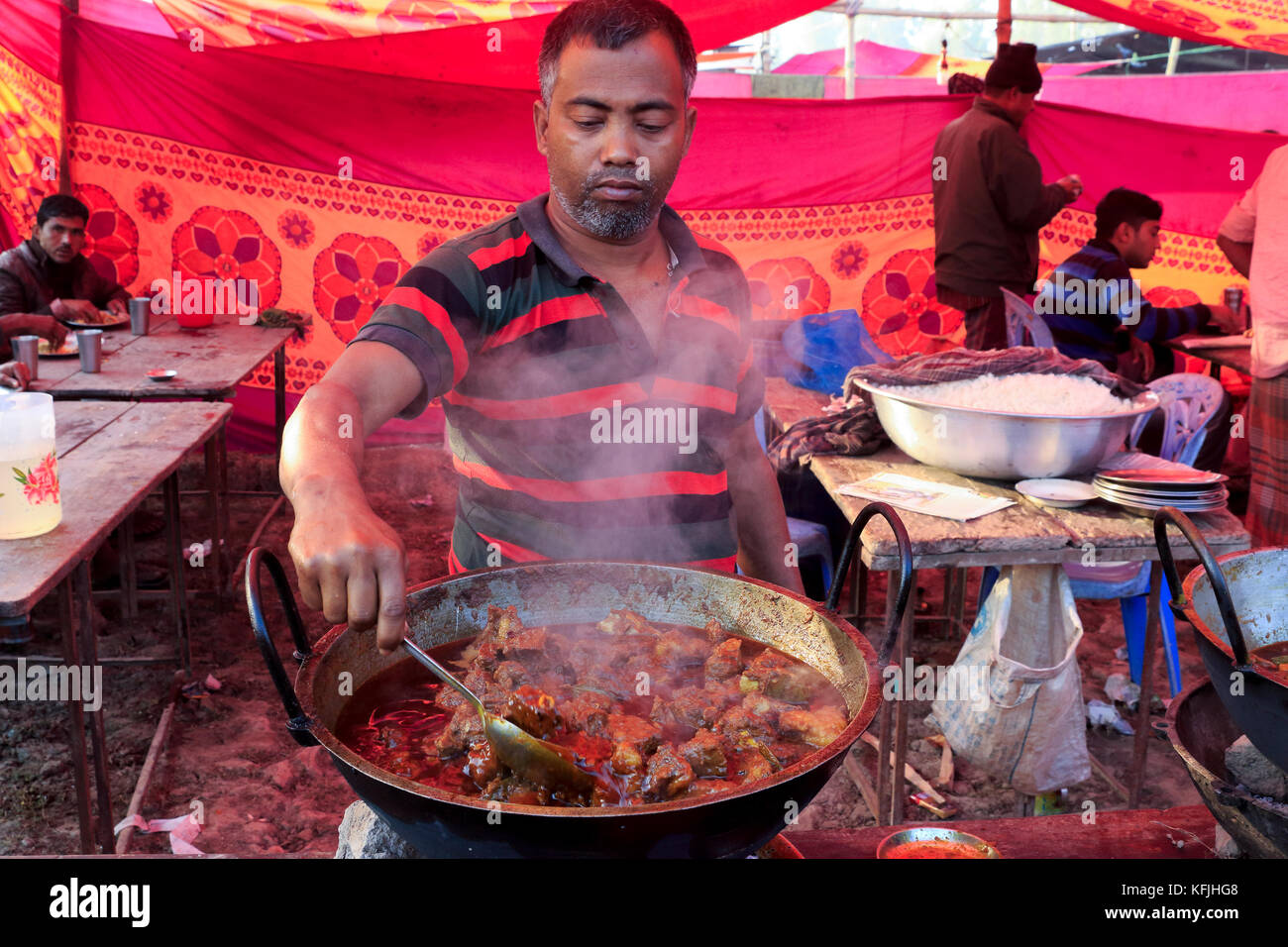 A food stall at the traditional Poradaha Mela in Gabtoli Upazila, Bogra ...