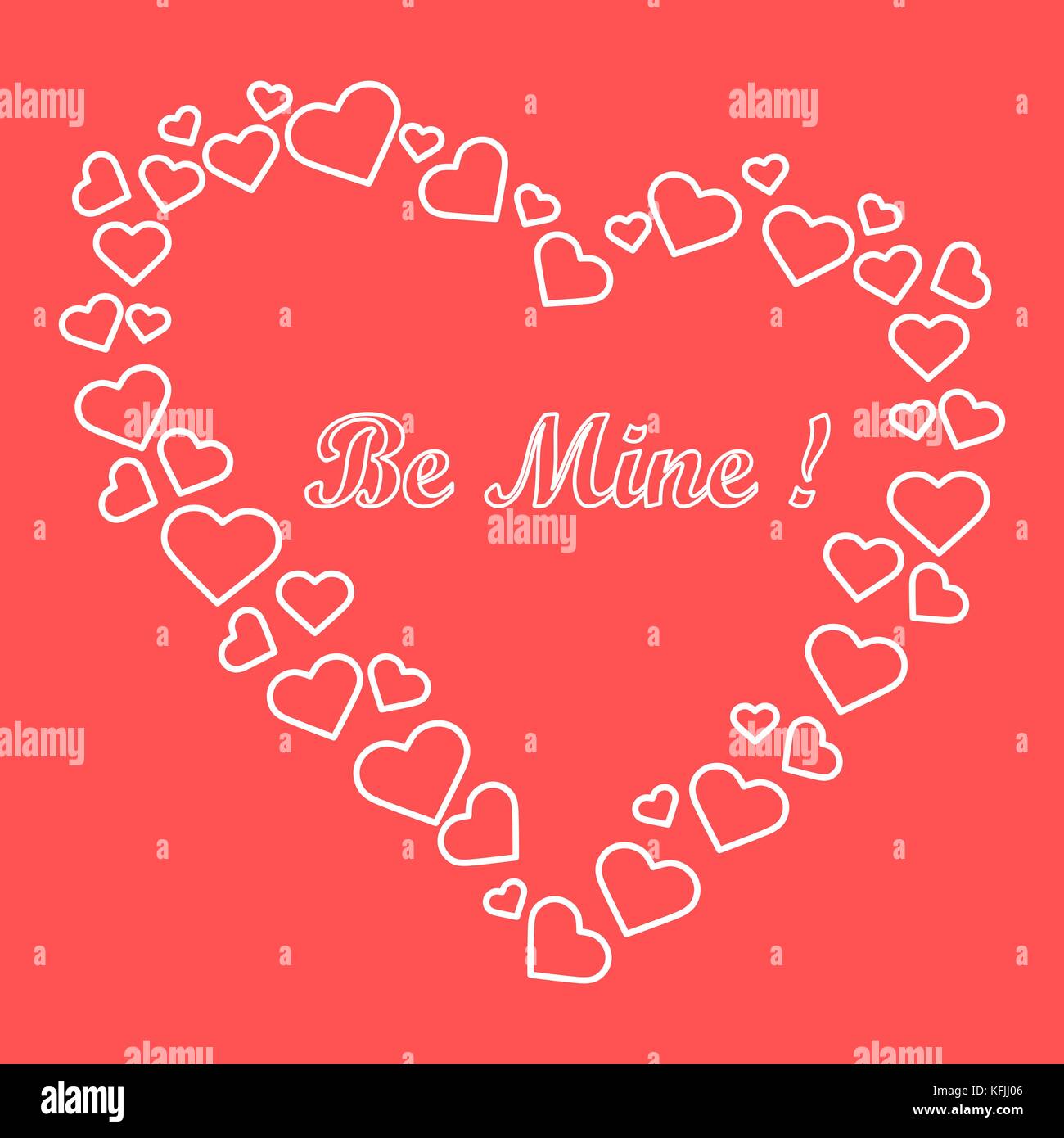 Cute vector illustration: heart composed of many hearts and the words ...