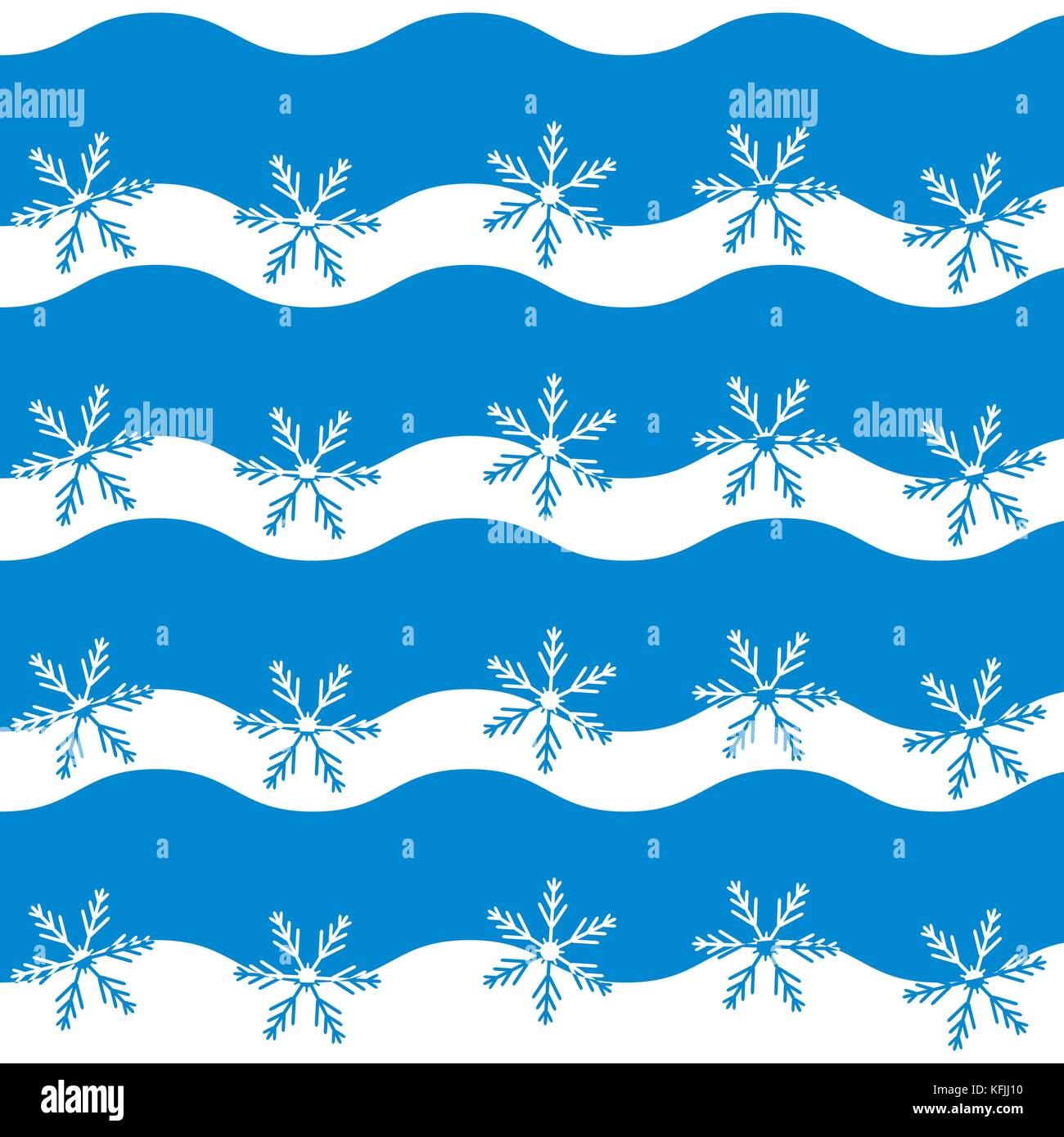 Beautiful picture with stylized waves and snowflakes. Winter ...