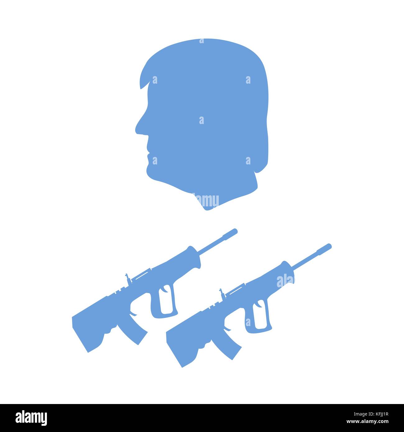 President Donald Trump and rifles. Design for banner and print Stock ...