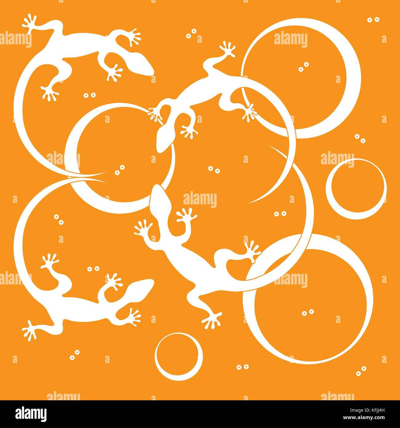 Cute vector illustration of lizards and circles. Design for poster or ...