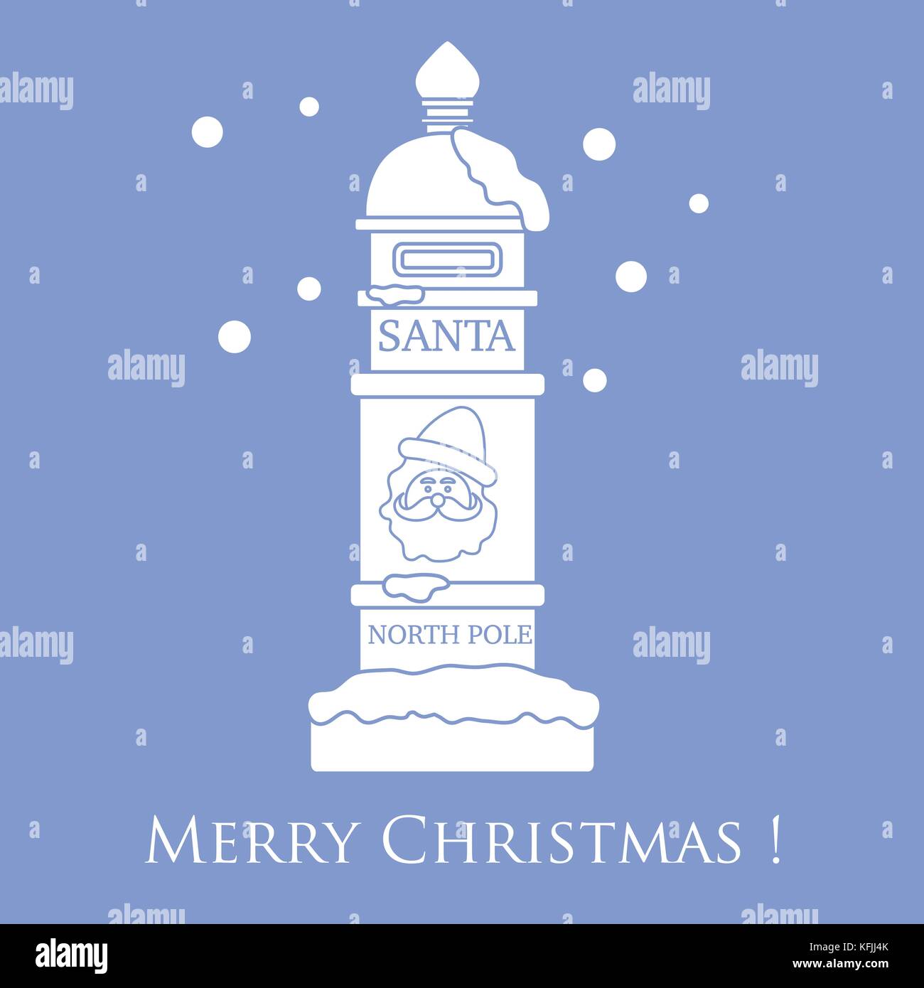 Santa’s mailbox and snow. Winter theme. Letter for santa claus merry ...