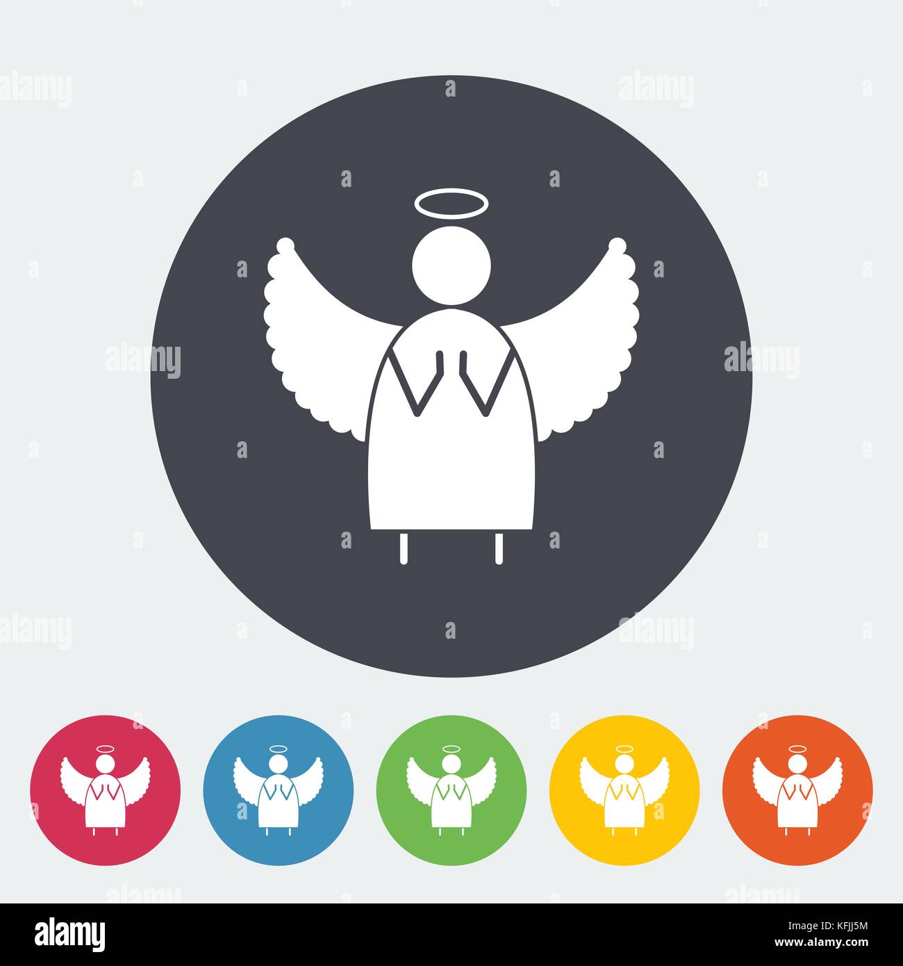 Angel. Single flat icon on the circle. Vector illustration Stock Vector ...