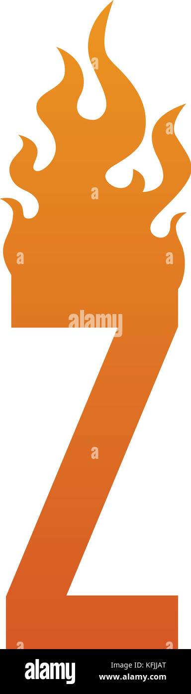 fire burn initial letter alphabet vector art illustration Stock Vector ...