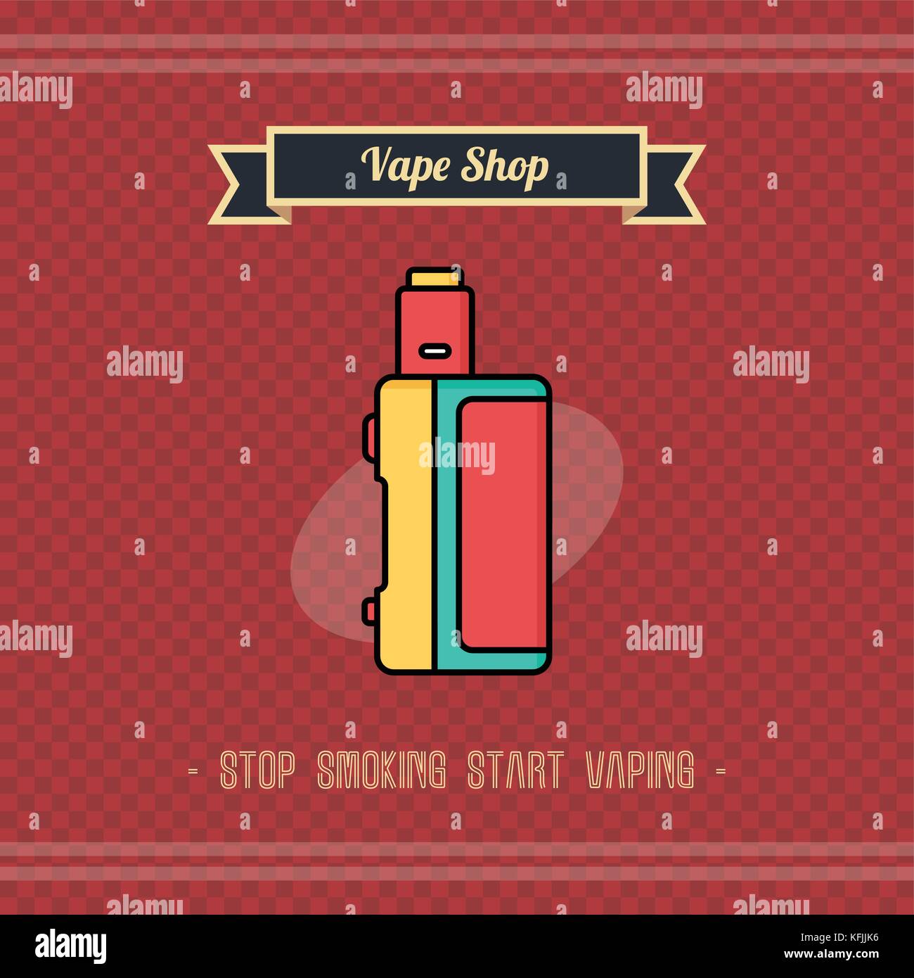 retro vaporizer electric cigarette vapor mod - vape life vector Stock ...