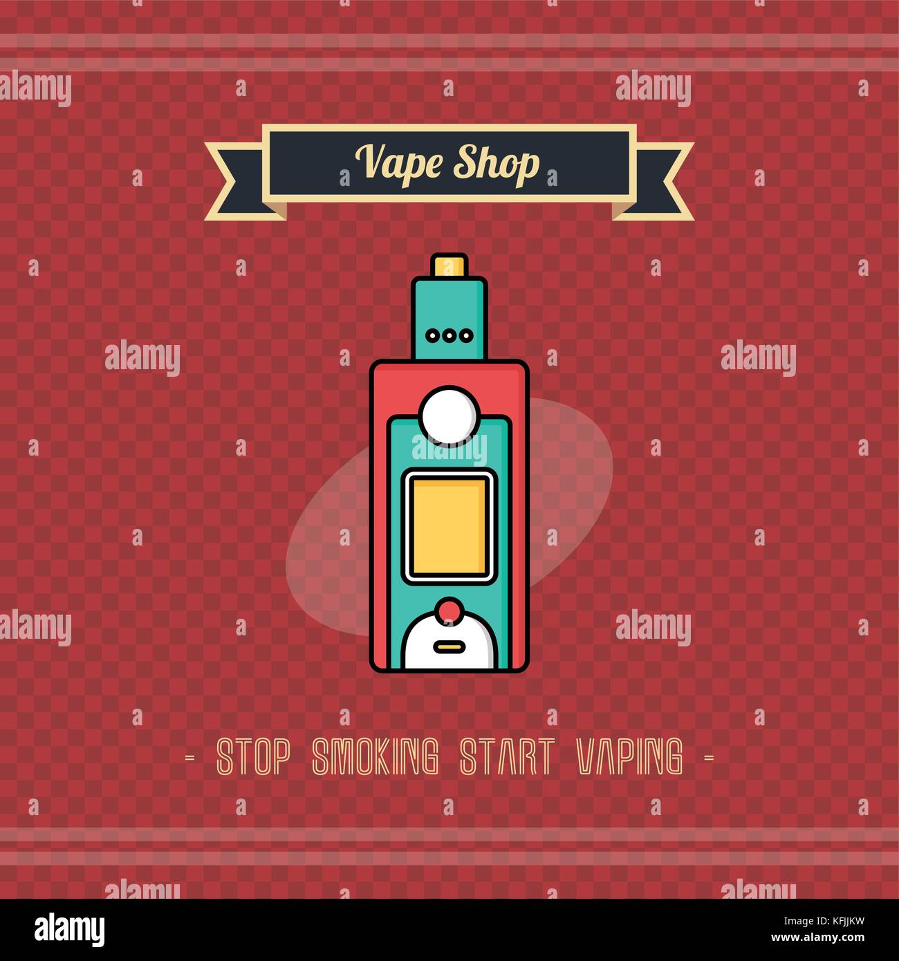 retro vaporizer electric cigarette vapor mod - vape life vector Stock ...