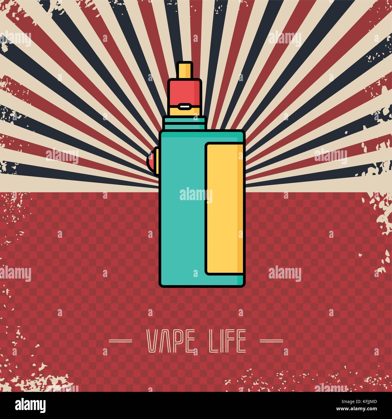 retro vaporizer electric cigarette vapor mod - vape life vector Stock ...