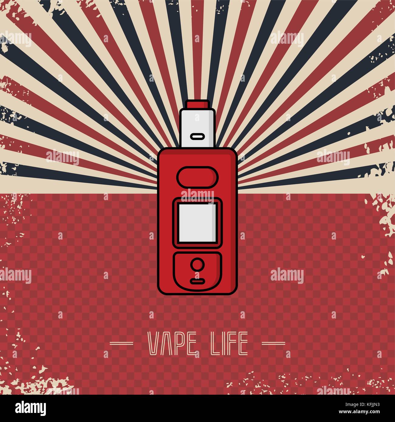 retro vaporizer electric cigarette vapor mod - vape life vector Stock ...