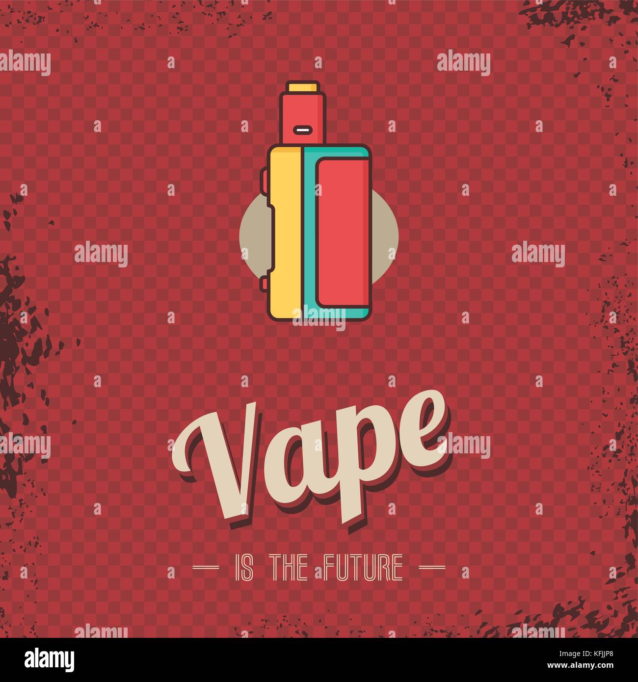 retro vaporizer electric cigarette vapor mod - vape life vector Stock ...