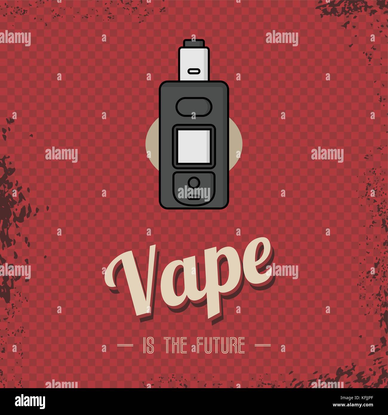 retro vaporizer electric cigarette vapor mod - vape life vector Stock ...