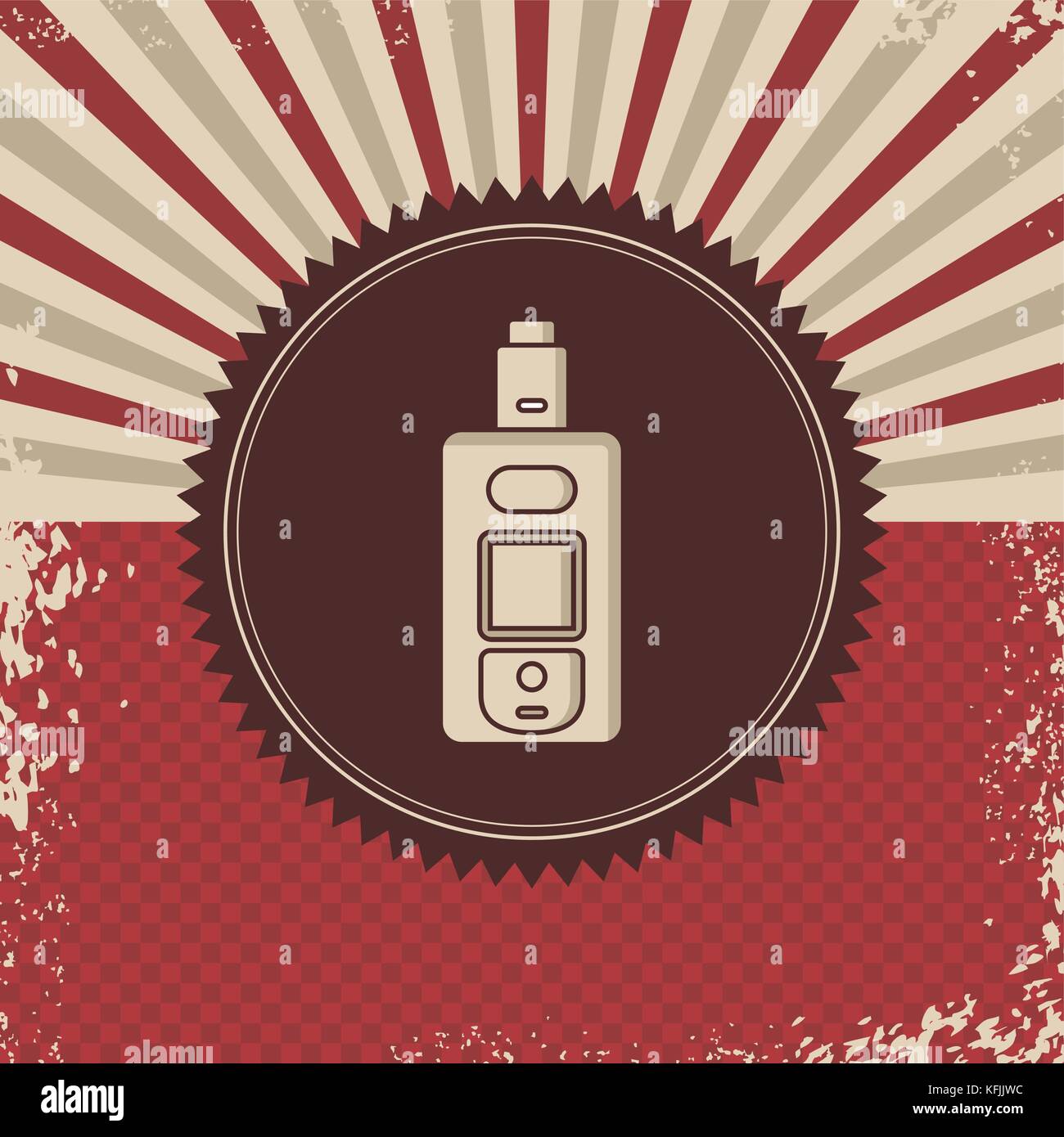 retro vaporizer electric cigarette vapor mod - vape life vector Stock ...