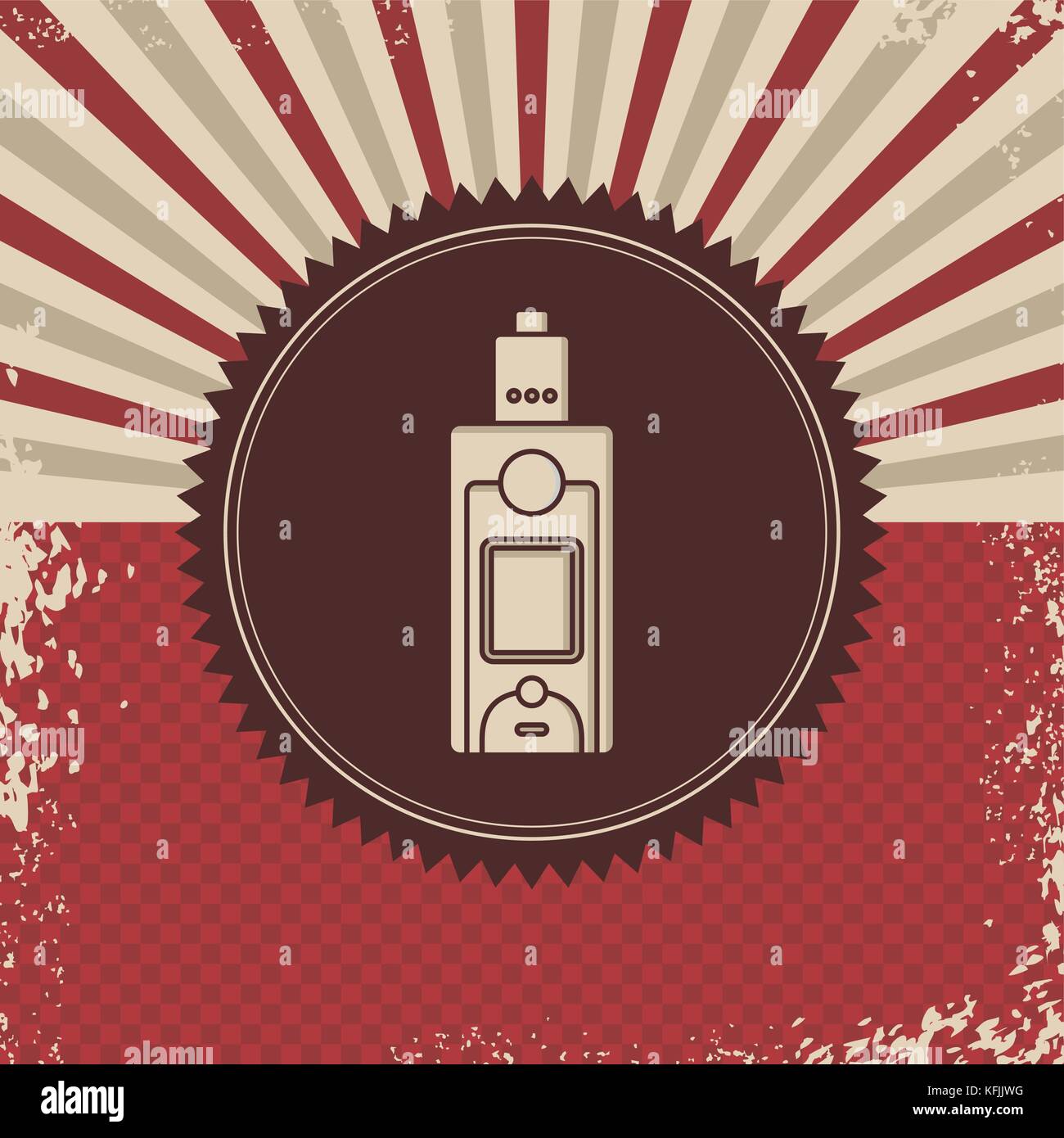 retro vaporizer electric cigarette vapor mod - vape life vector Stock ...