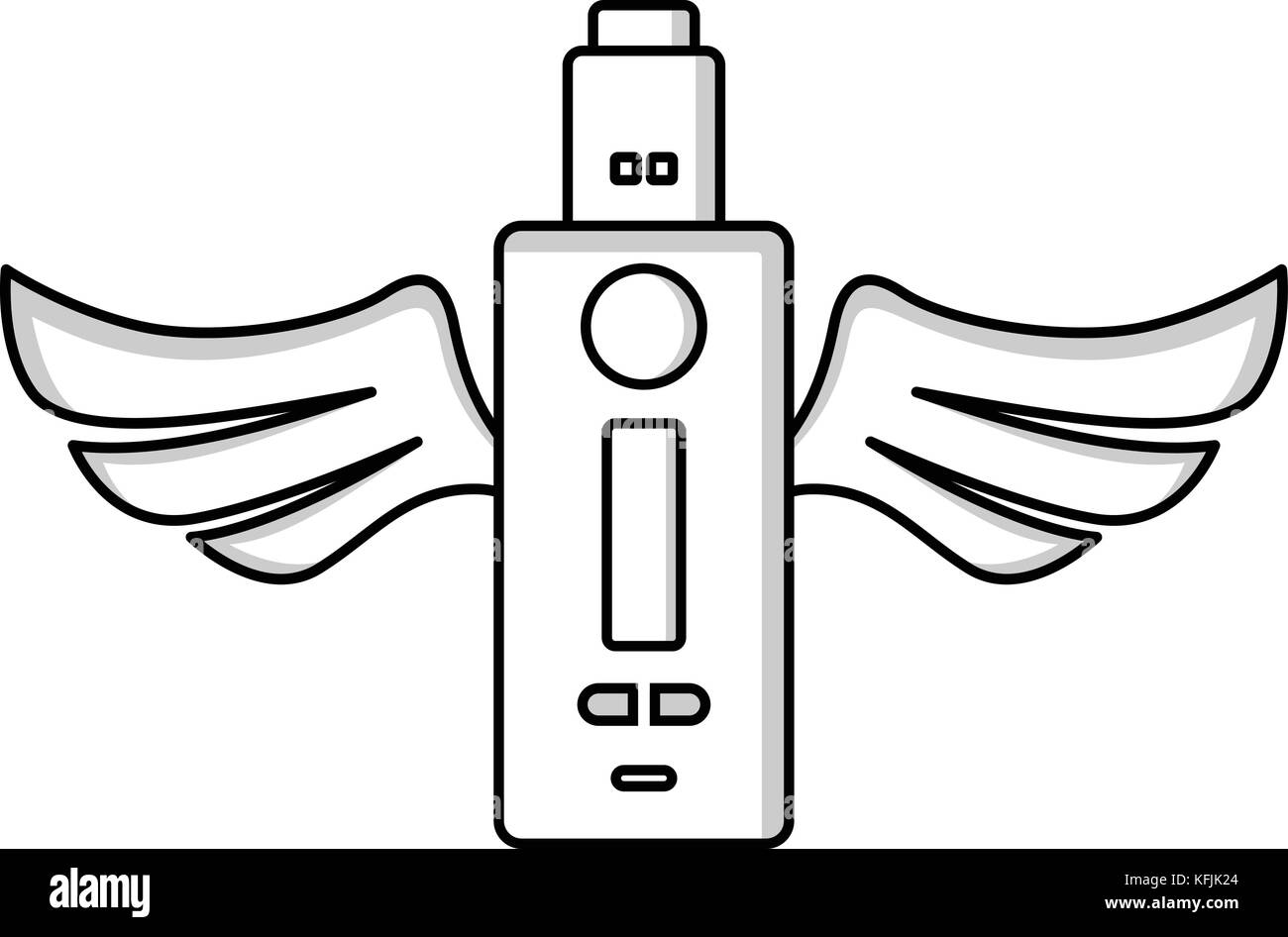 angel wing vaporizer electric cigarette - vape life vector Stock Vector Image & Art - Alamy