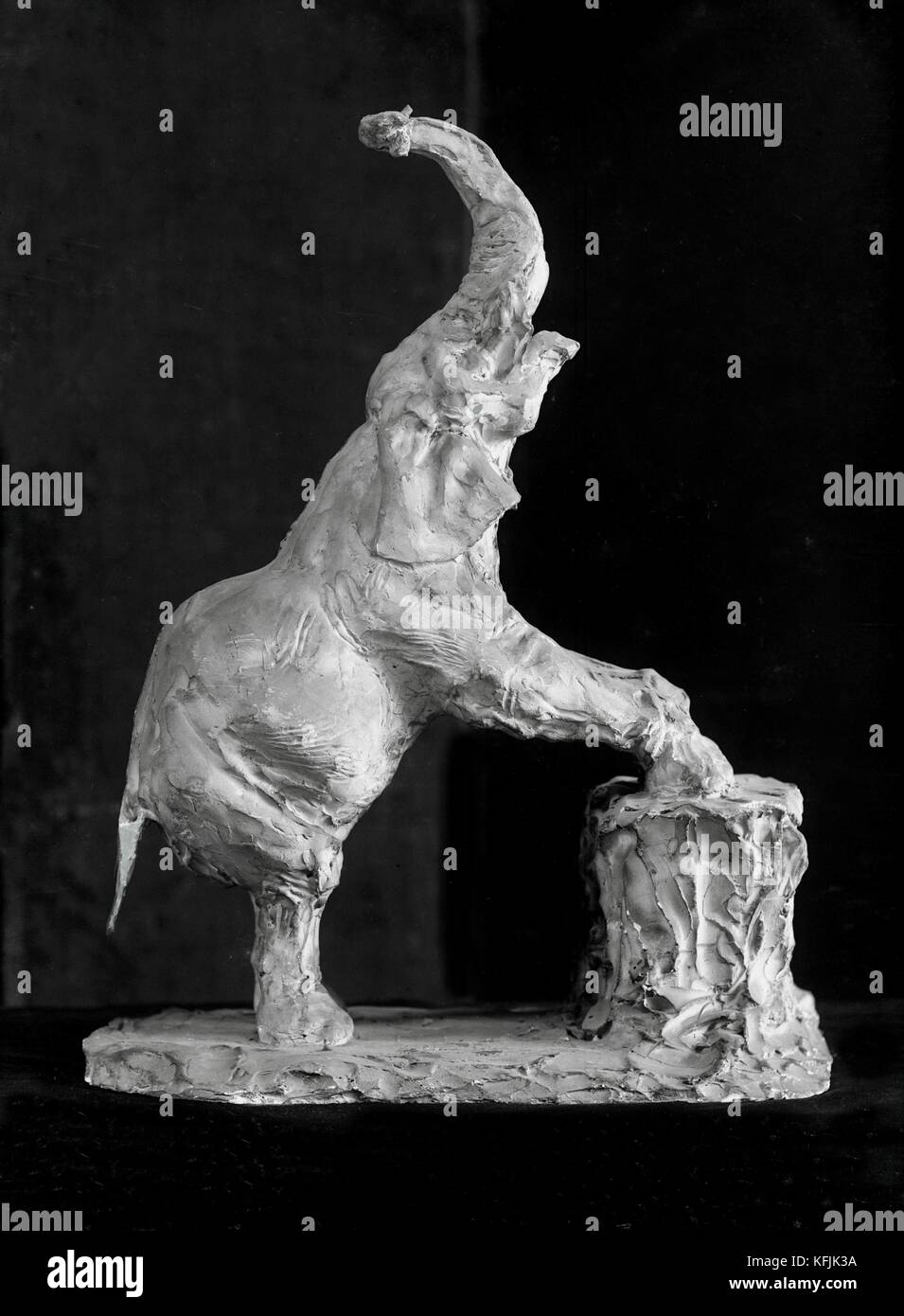 Rembrandt Bugatti (1884-1916) Italian school Standing elephant Plaster ...