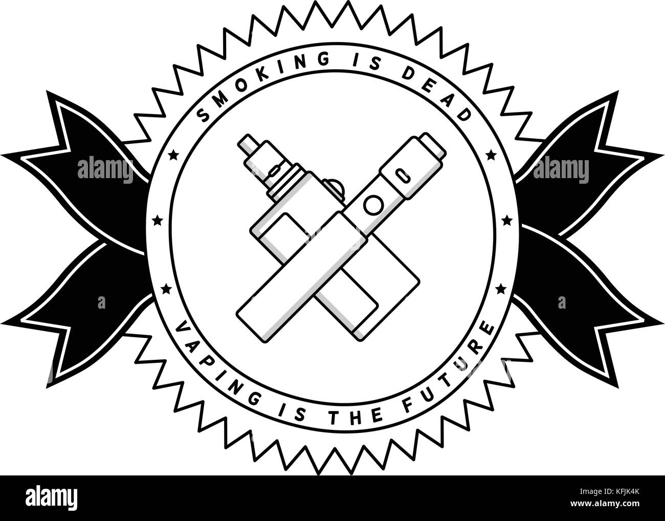 vaporizer electric cigarette vapor mod - badge label vector Stock ...