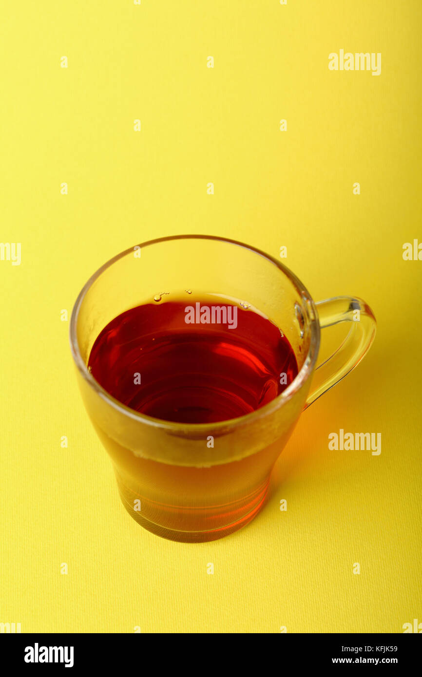 Black tea in glass cup, beverage Stock Photo - Alamy