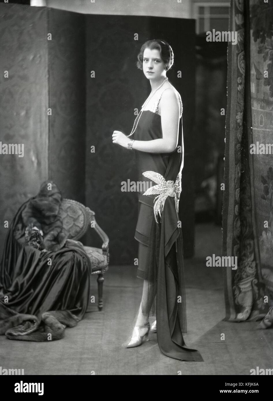 Female model wearing a dress designed by Charles Frederic Worth (1826 ...