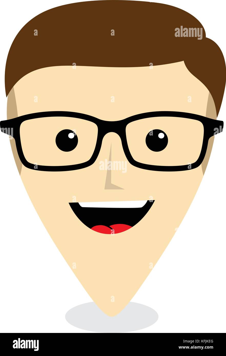 nerd geek map pin locator - location marker vector art Stock Vector ...