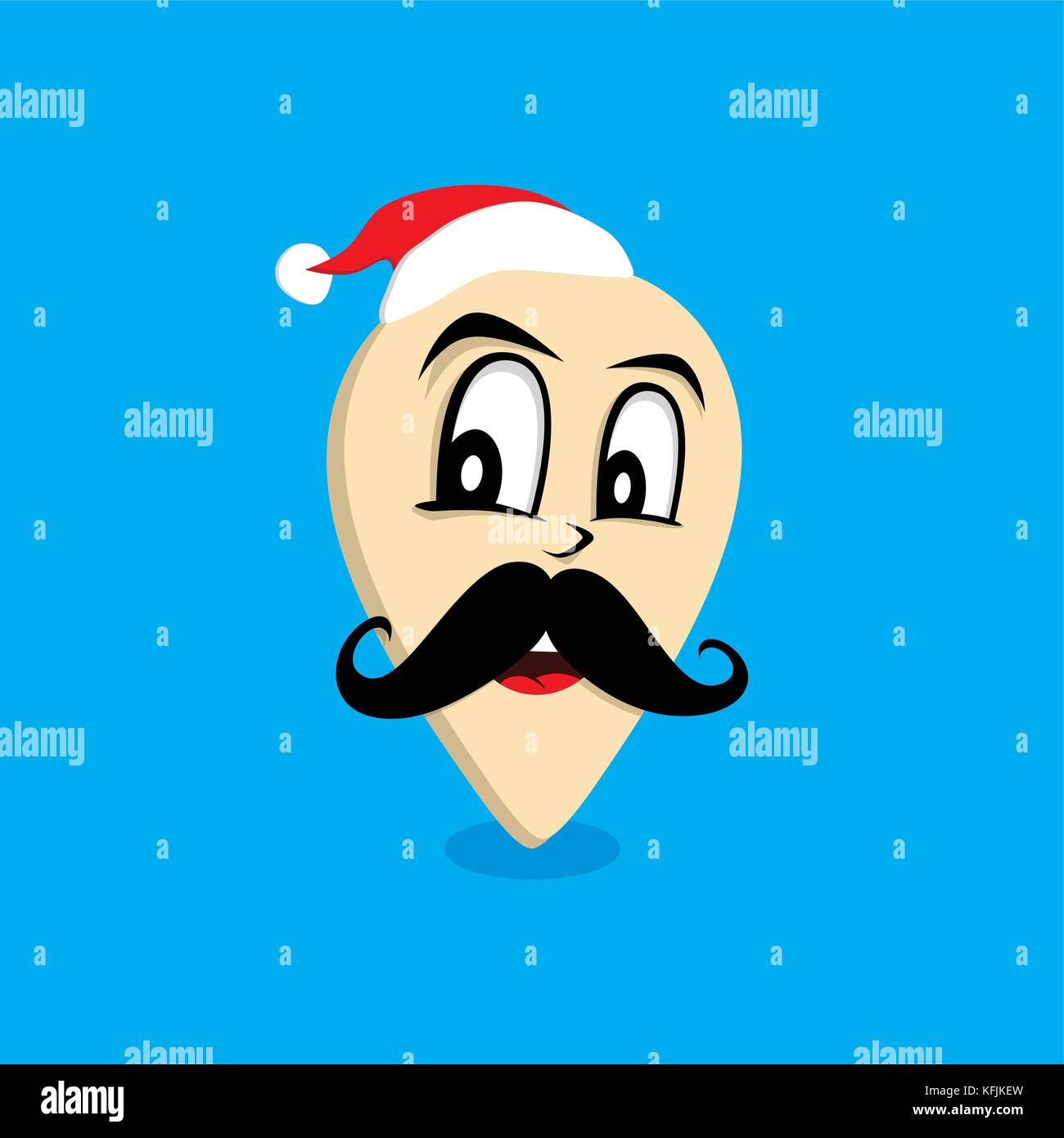 mustache santa claus map pin locator - location marker vector art Stock ...