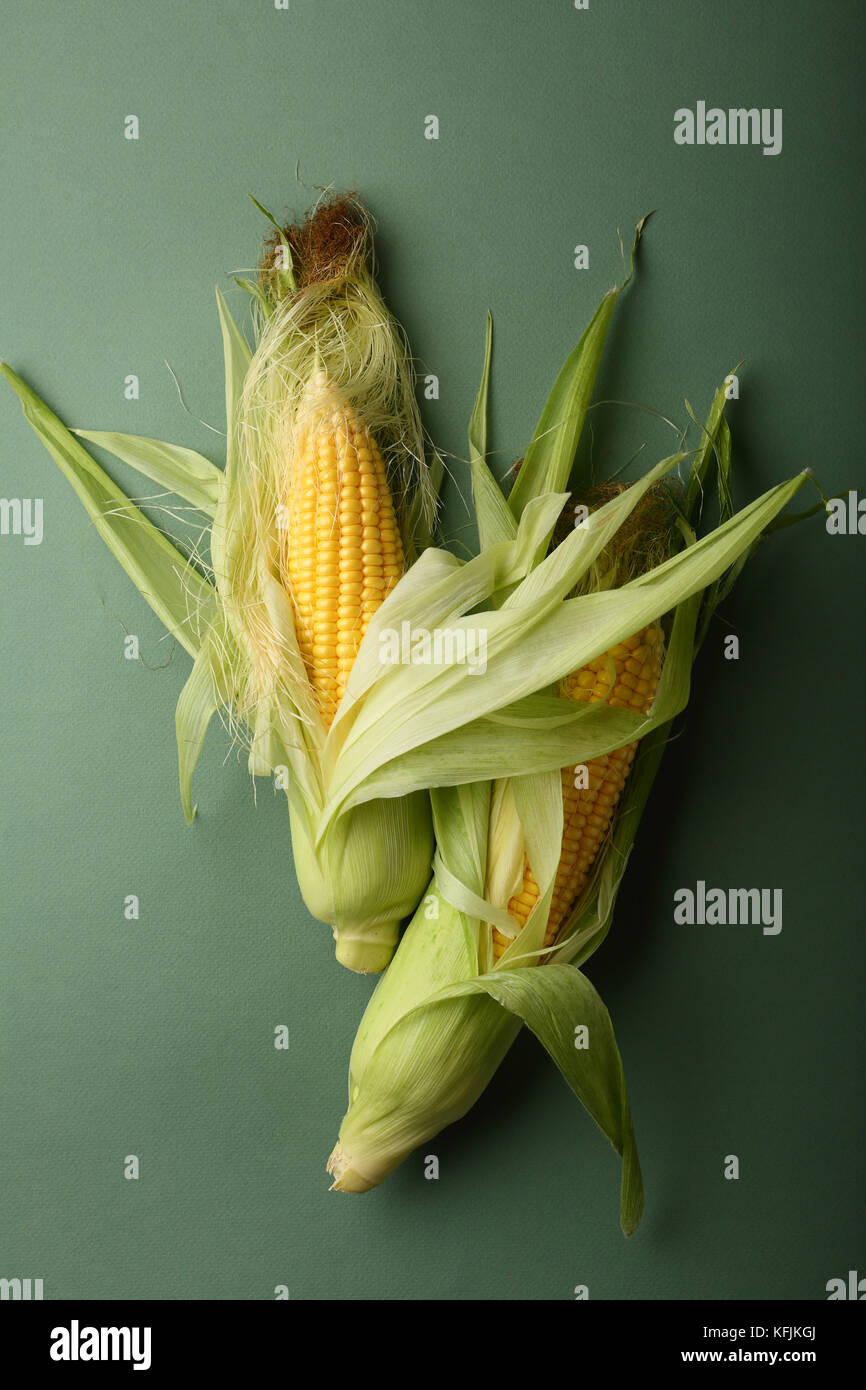 organic green sweet corn, food above Stock Photo - Alamy