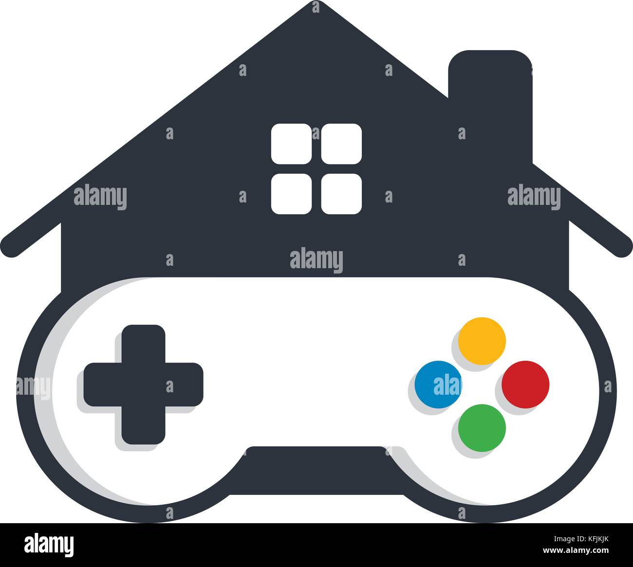 home of video game joystick - logo theme logotype template vector Stock ...