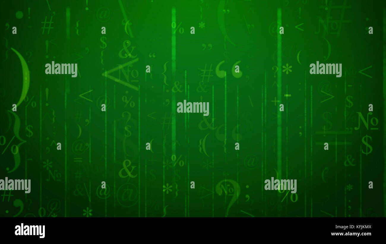 A futuristic 3d illustration of twisting signs and symbols in the light ...